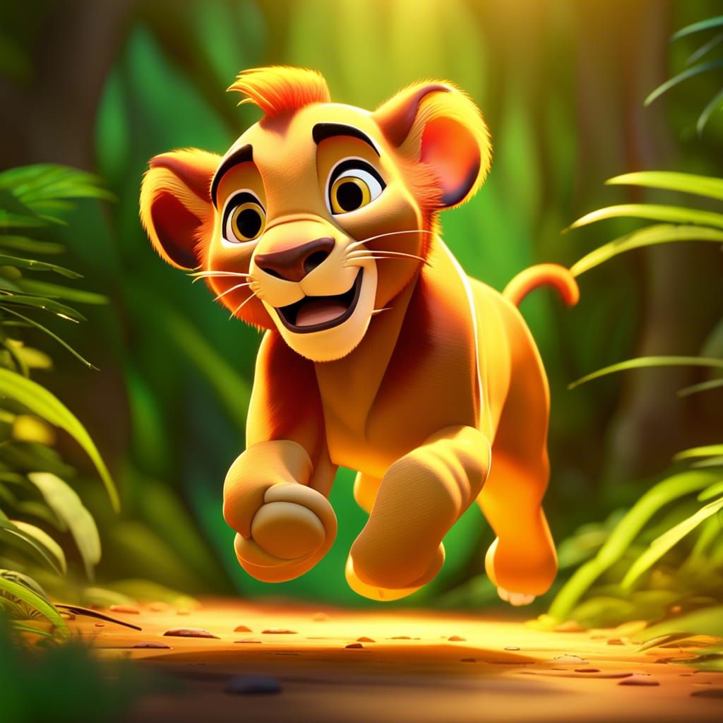 simba runs in the jungle - AI Generated Artwork - NightCafe Creator