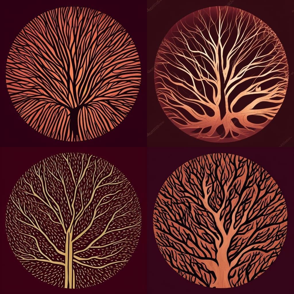 tree as a symbol in a circle - AI Generated Artwork - NightCafe Creator
