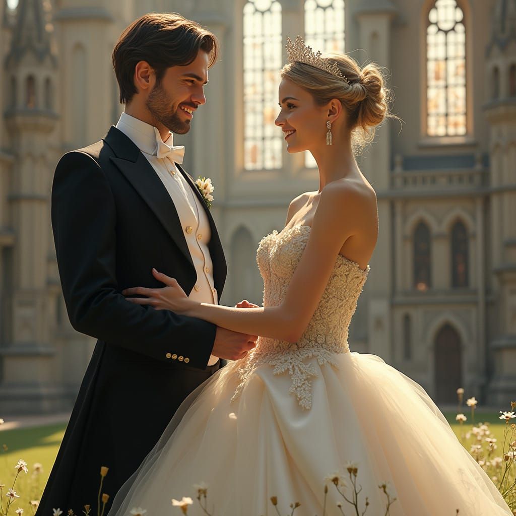 Enchanting Ball Gown Fairytale Scene in Romantic R... - AI Art