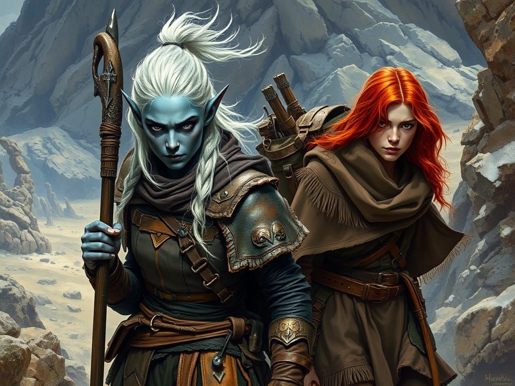 Dark Elf and Human - Dark Elf and Human