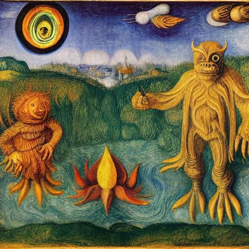 Extraterrestrial beaver and alien river By Lucas Cranach the Elder and ...