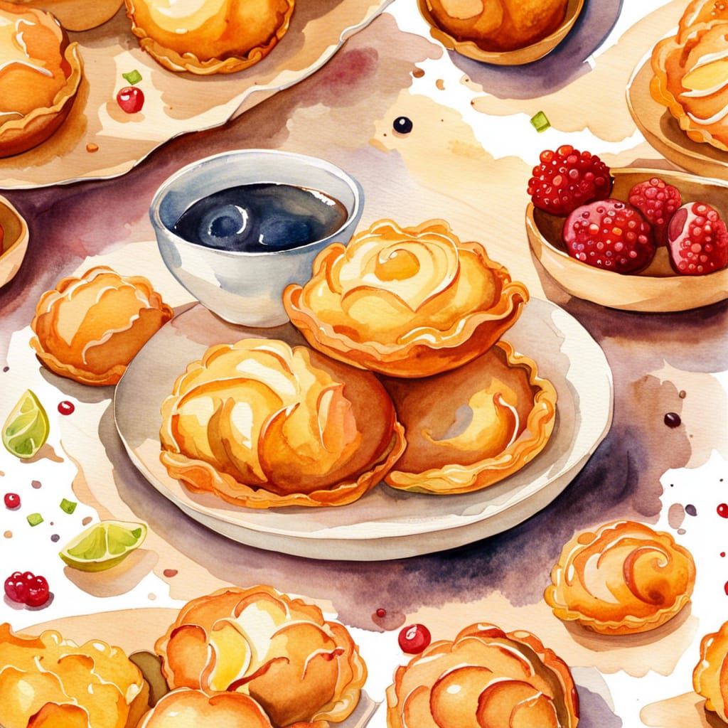 watercolor pastries - AI Generated Artwork - NightCafe Creator