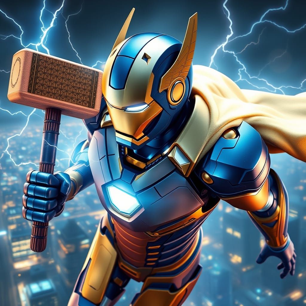 Thorbuster - Marvel Mashup: Iron Man Soars with Thor's Power