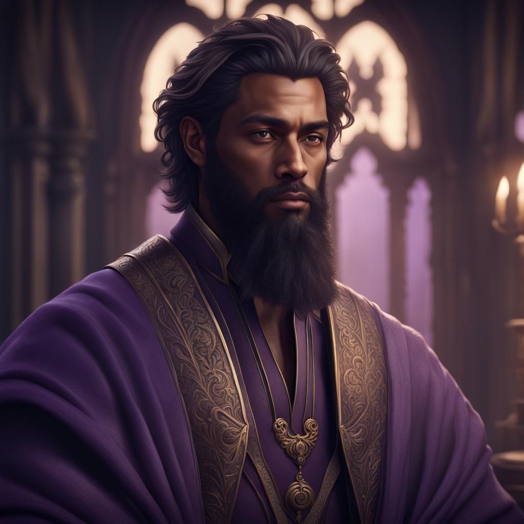 A portrait of a beautiful Young Human Noble wearing Purple Robes and ...