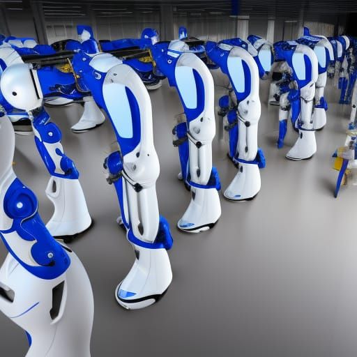 Year 2400 latest robots are being assembled with latest capabilities ...