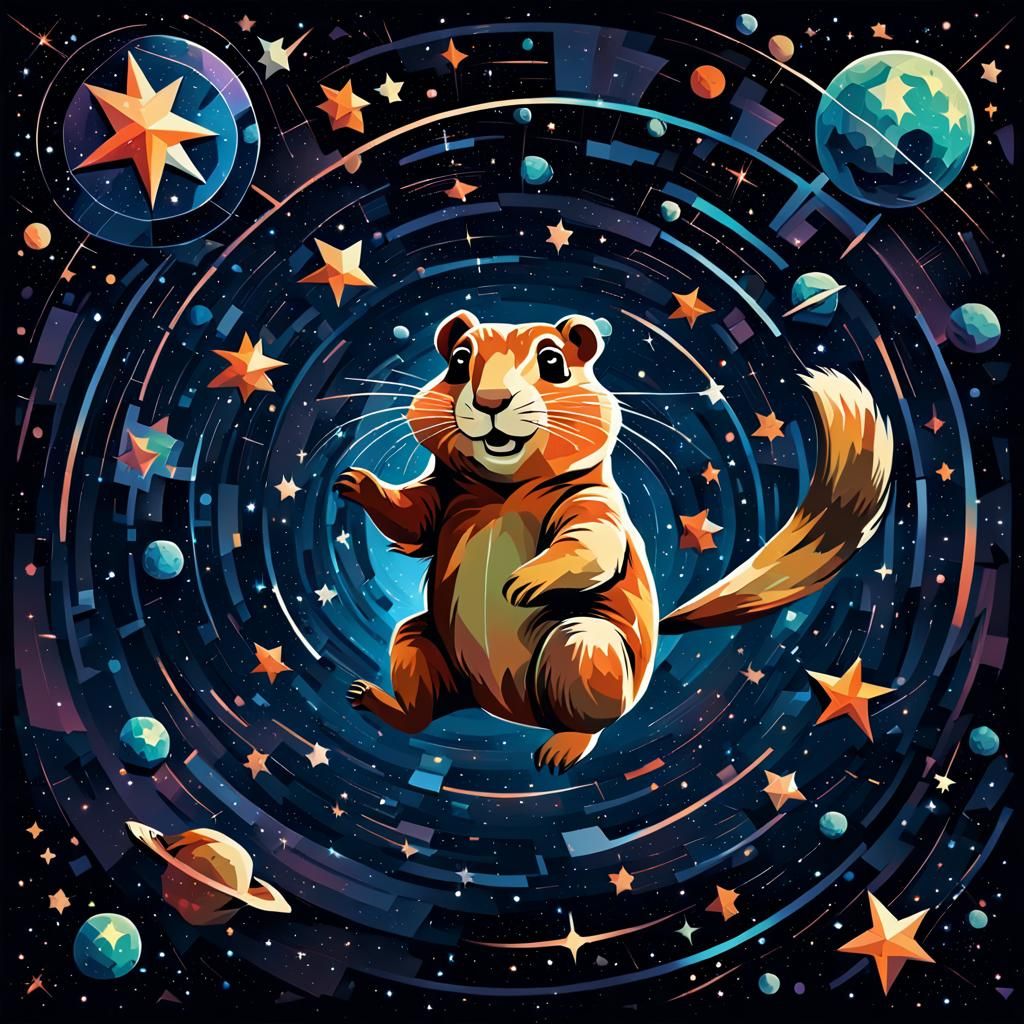 Galactic Gopher Greeting - AI Generated Artwork - NightCafe Creator