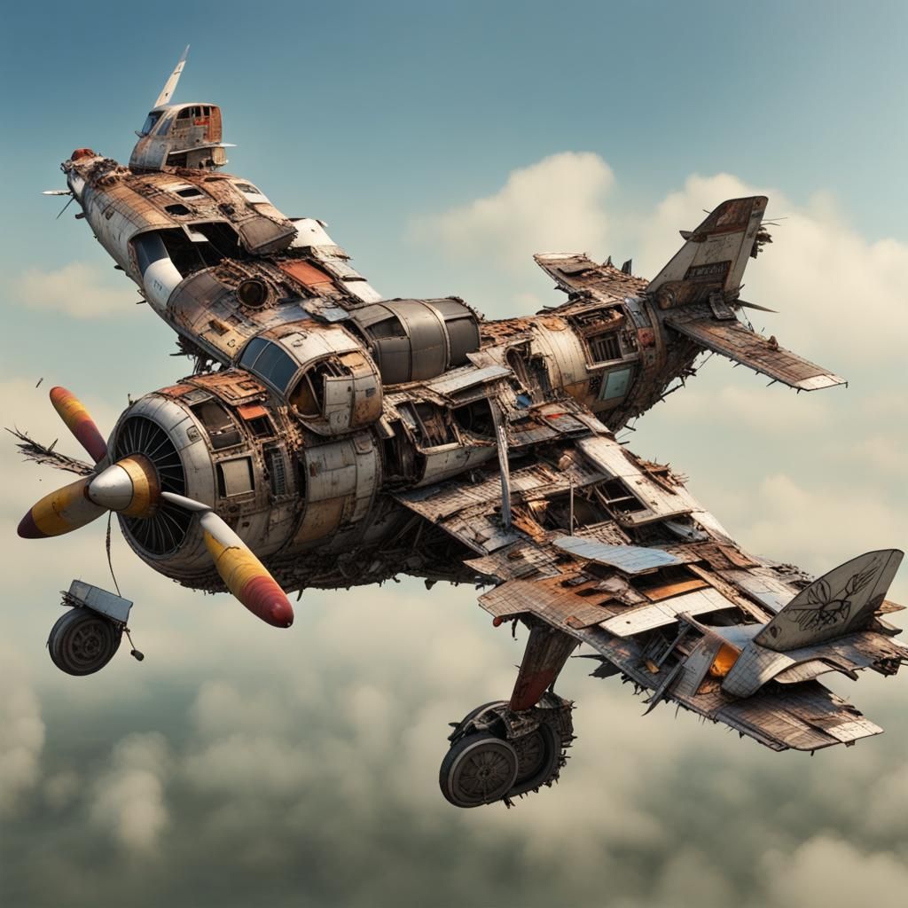 (Garbage planes: 1.5) Realistic, super world planes made out of junk ...
