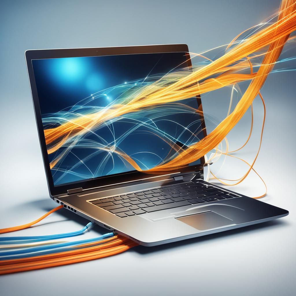Laptop with Internet Connection - AI Generated Artwork - NightCafe Creator