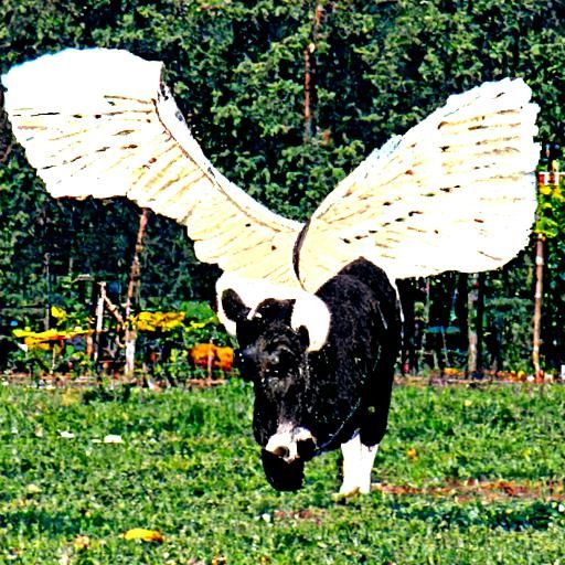 A cow with wings - AI Generated Artwork - NightCafe Creator