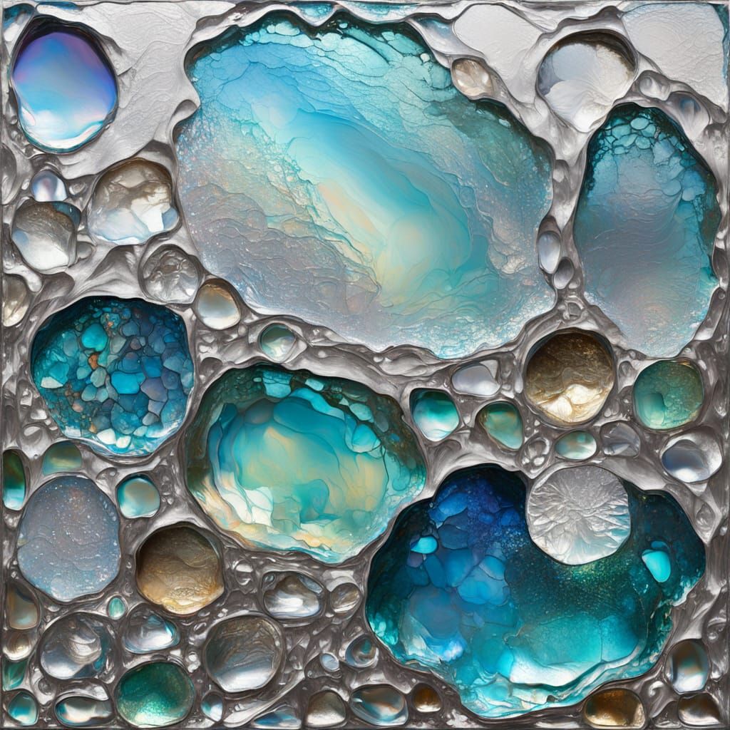 Surrealistic Oil Painting of Iridescent Abalone an... - AI Art