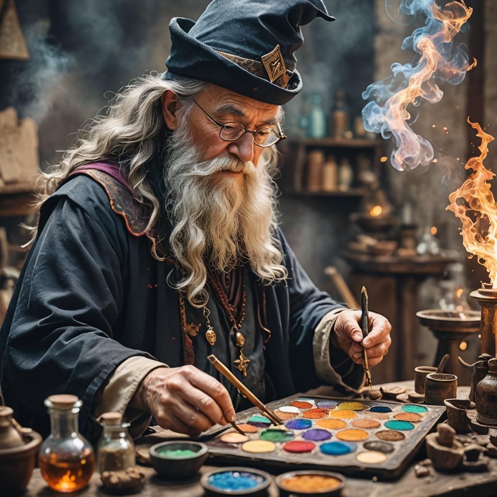 Enchanted Alchemist in a Studio Setting - AI Art