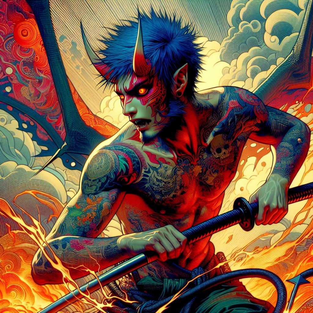 Falling from Hell. - AI Generated Artwork - NightCafe Creator