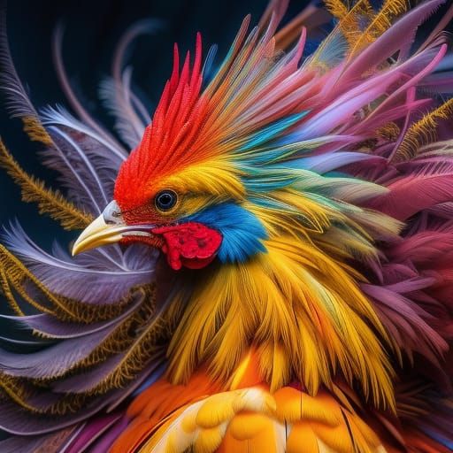 Magnificent Rooster Portrait - AI Generated Artwork - NightCafe Creator