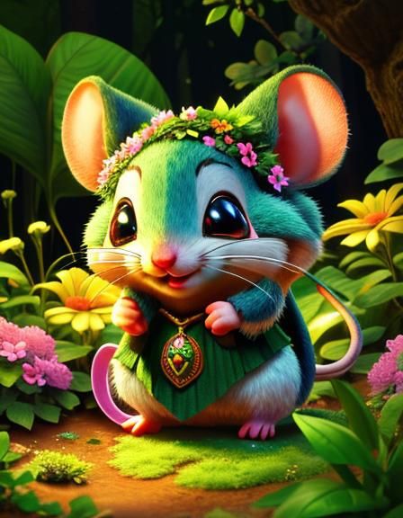 Happy Forest Mouse - AI Generated Artwork - NightCafe Creator