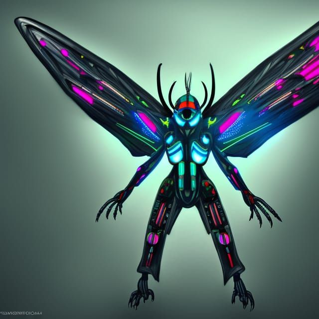 Cyber Mothman 13 - AI Generated Artwork - NightCafe Creator