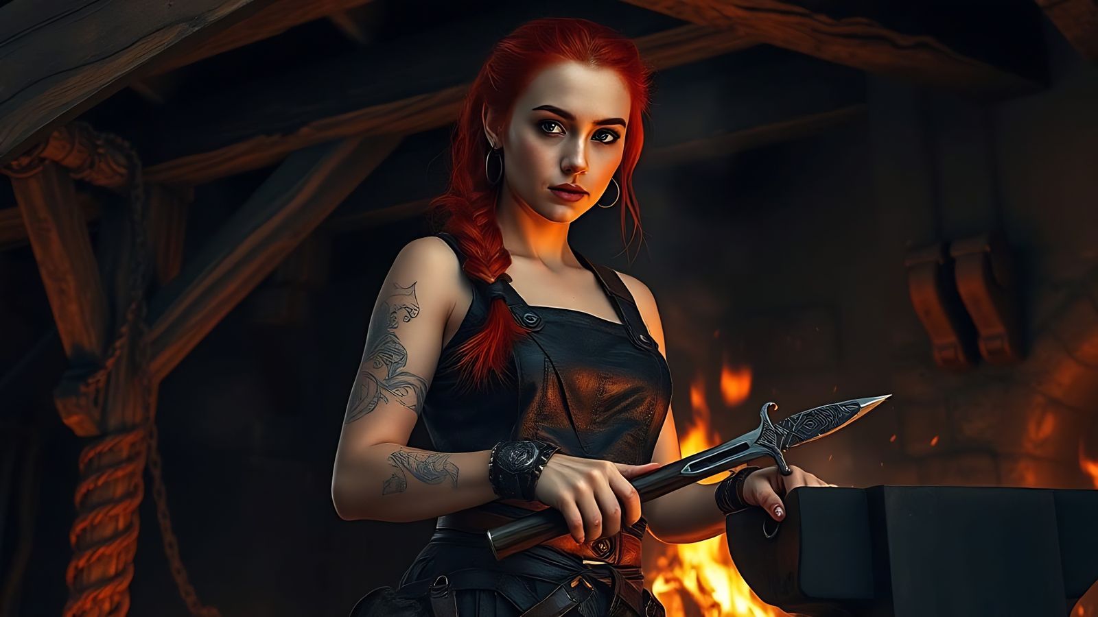 Gothic Blacksmith's Forge in Ancient Stone - AI Art