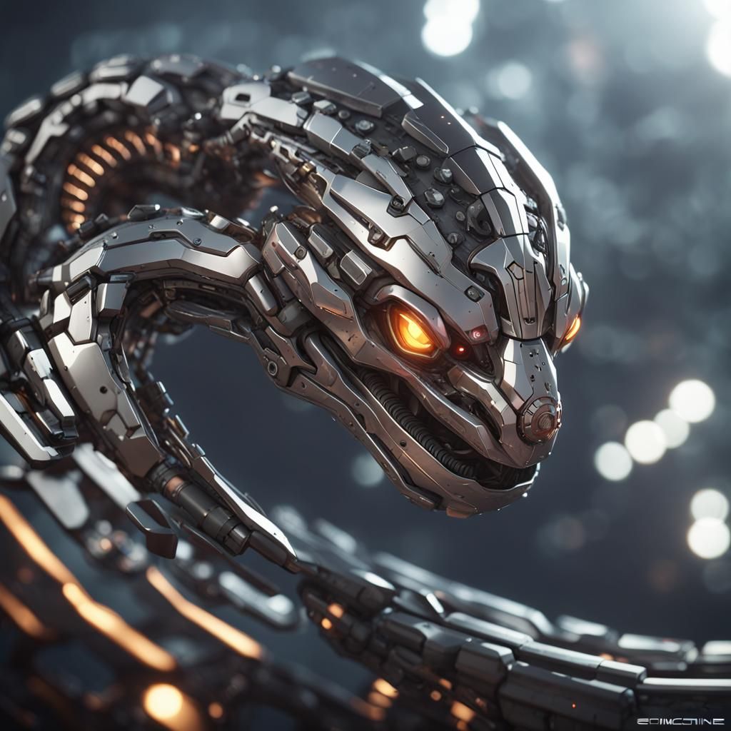Mecha snake - AI Generated Artwork - NightCafe Creator