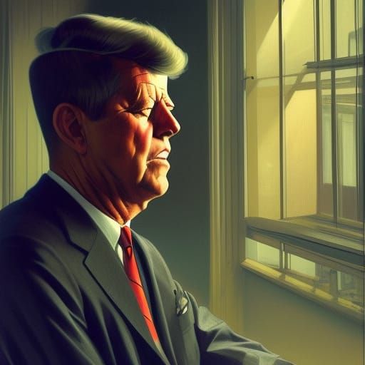 portrait of President Kennedy - AI Generated Artwork - NightCafe Creator