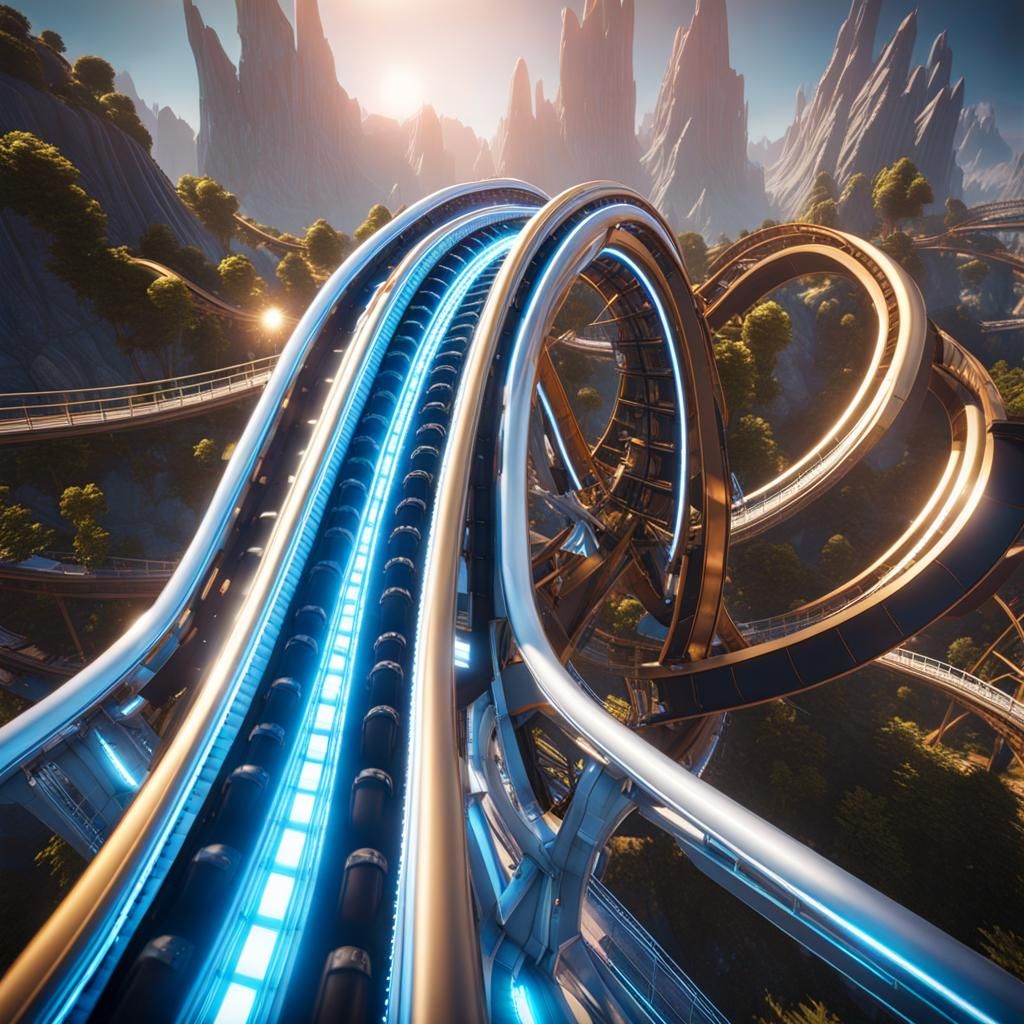 The mountains of the future roller coaster - AI Generated Artwork ...