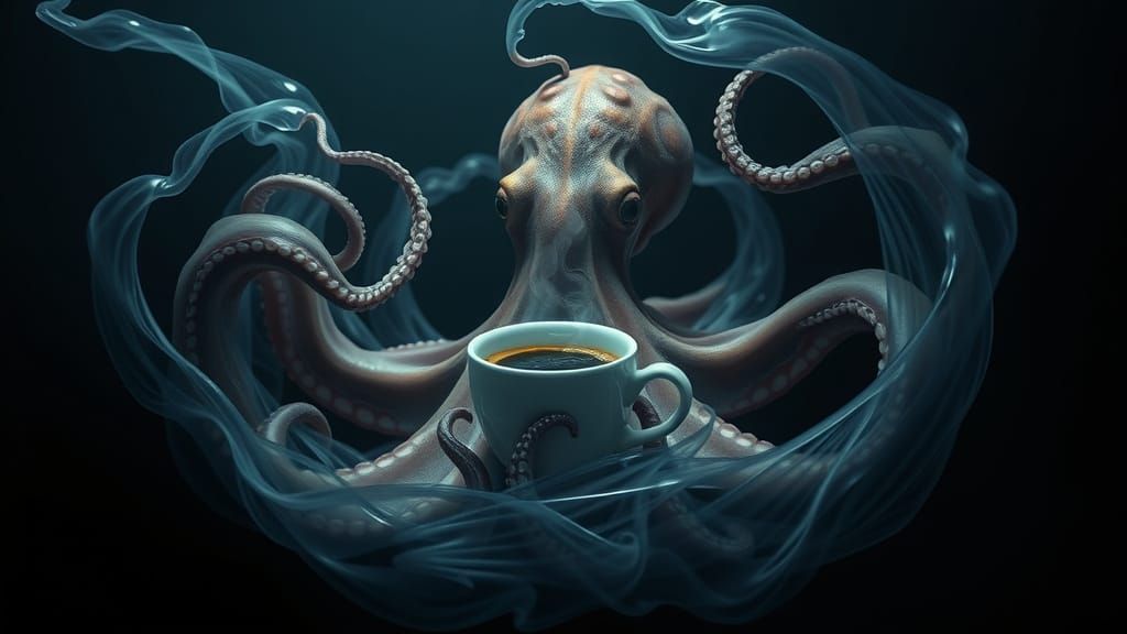 Good morning - Octopus in Mystical Underwater Realm, Suspend...