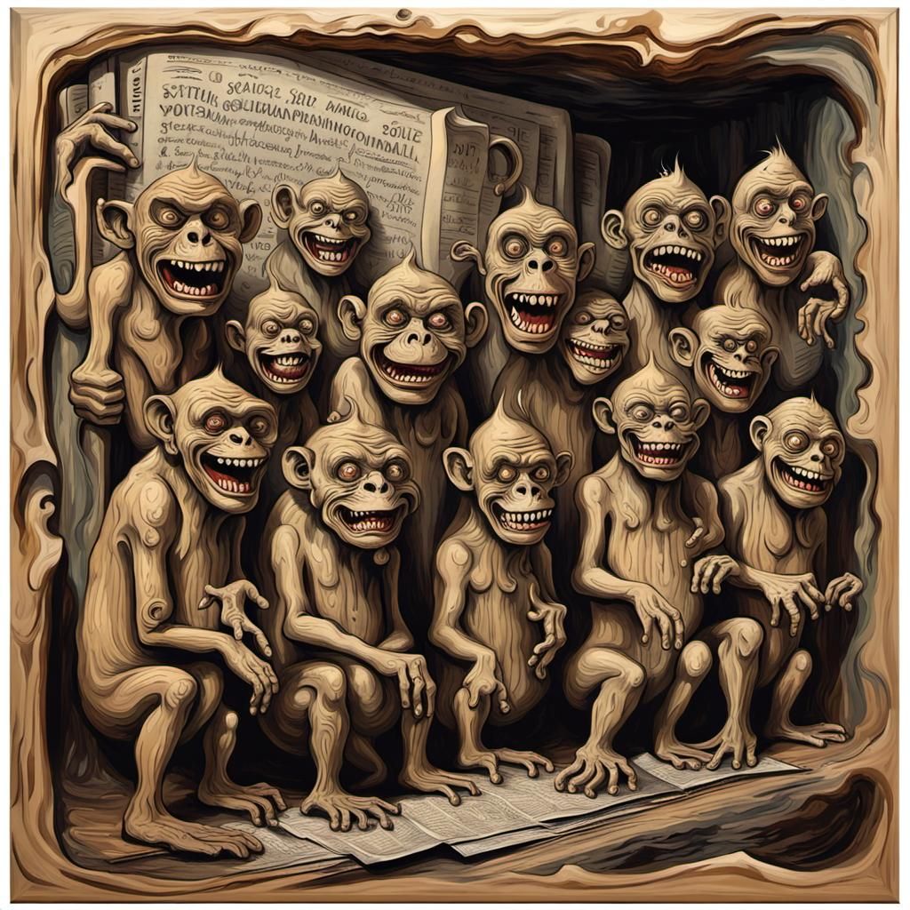 Zombie Monkey Monster Clowns - AI Generated Artwork - NightCafe Creator