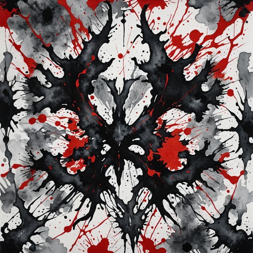 Symmetrical Rorschach Image in Gouache Watercolor ... - AI Art