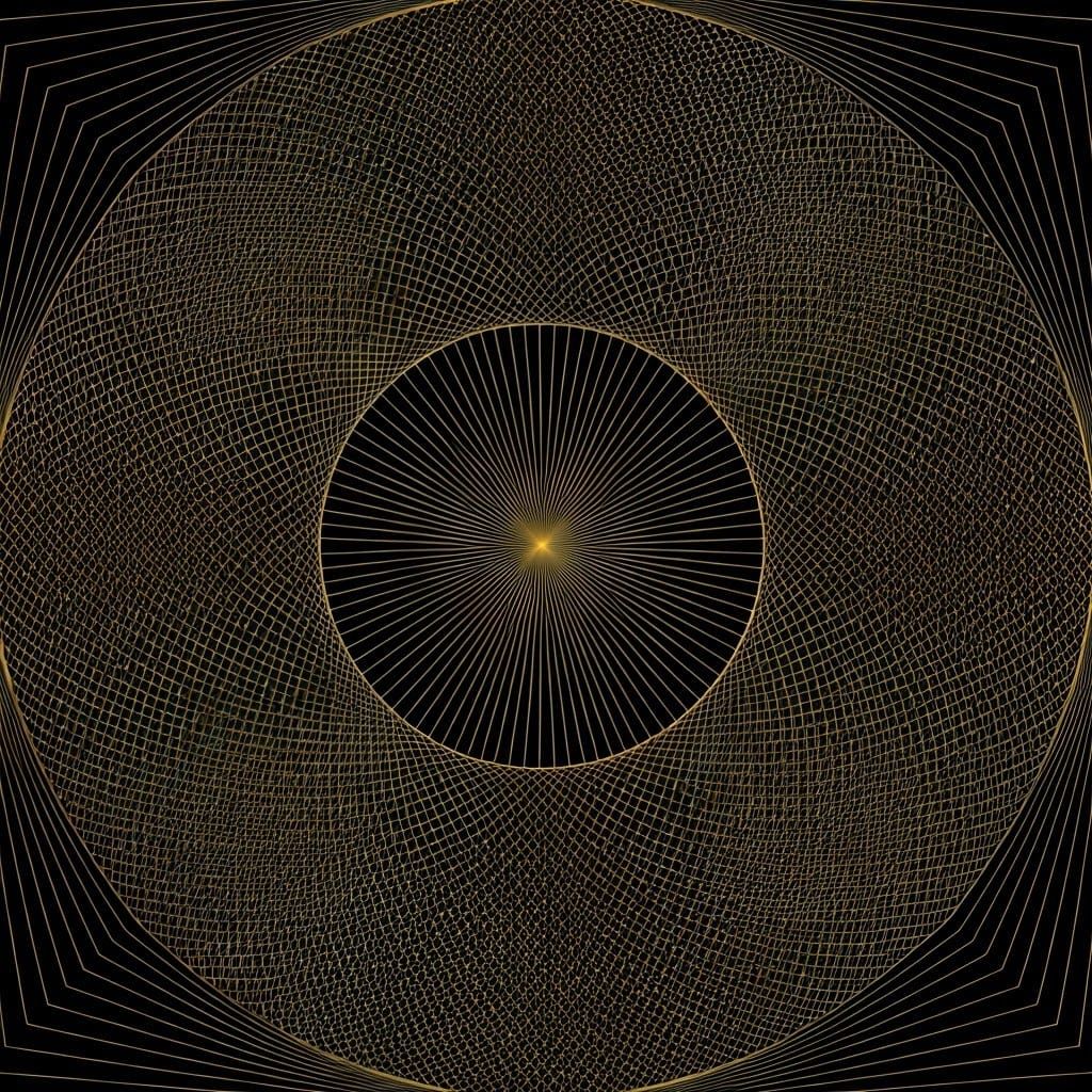 Intersecting lines, perfectly symmetrical repeating geometric patterns. Ripple effect. optical ...