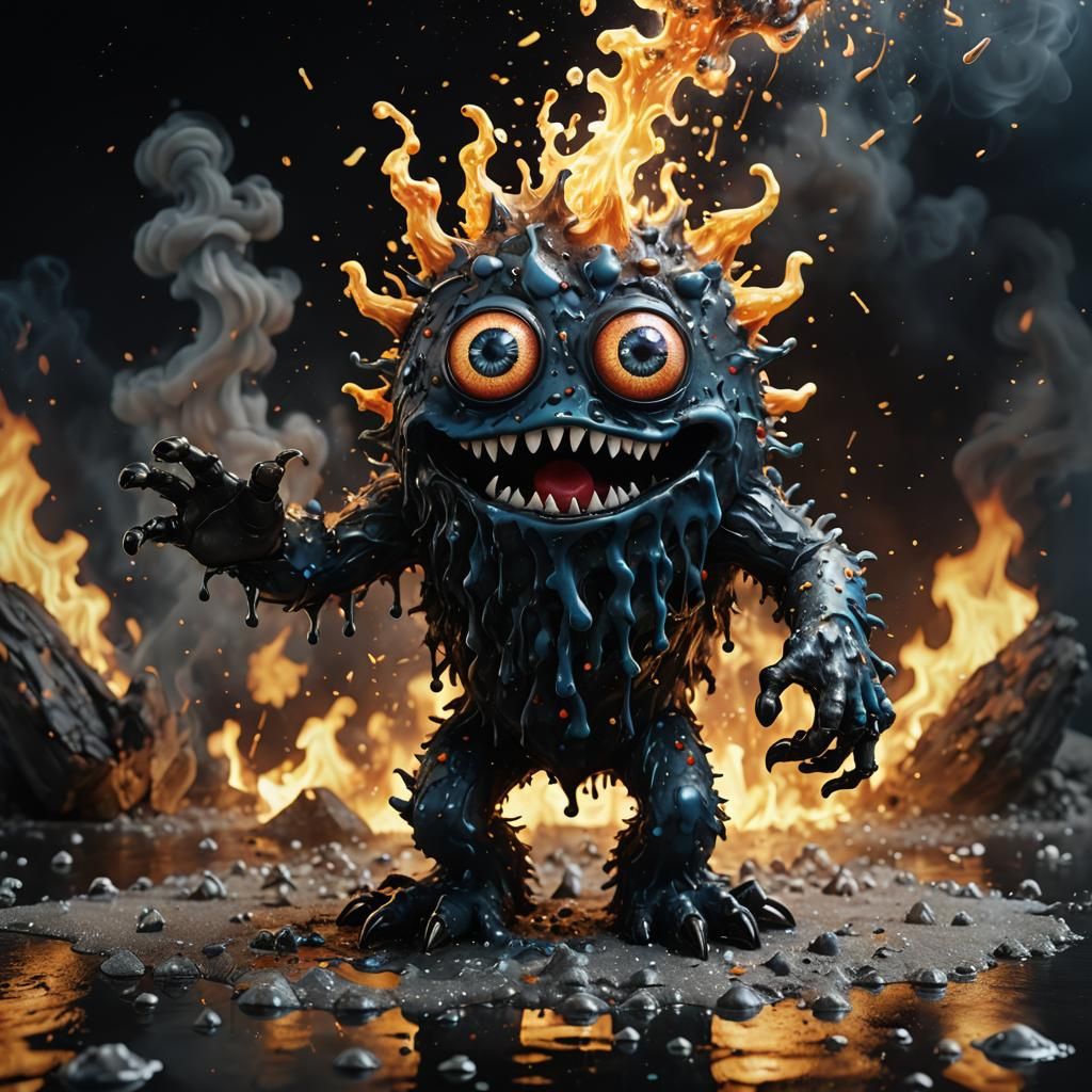 Ink Splatter monster - AI Generated Artwork - NightCafe Creator