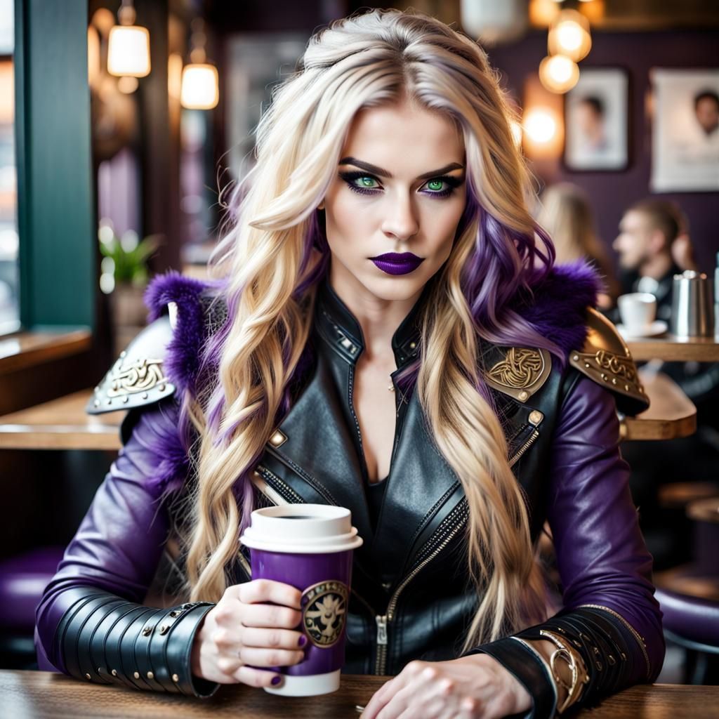 Viking Valkyrie in Heavy Metal Style with Edgy Hai... - AI Art