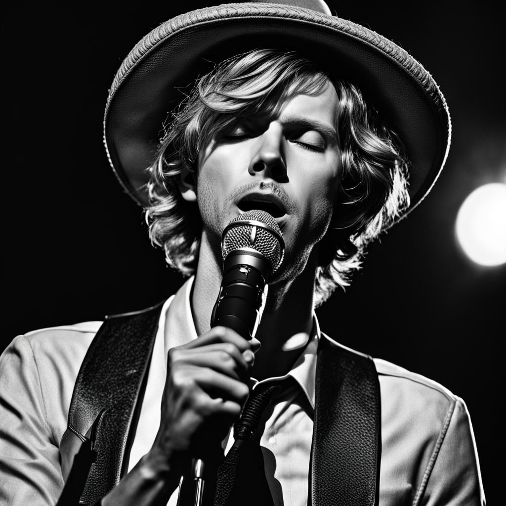 Beck singing with his eyes closed - AI Generated Artwork - NightCafe ...