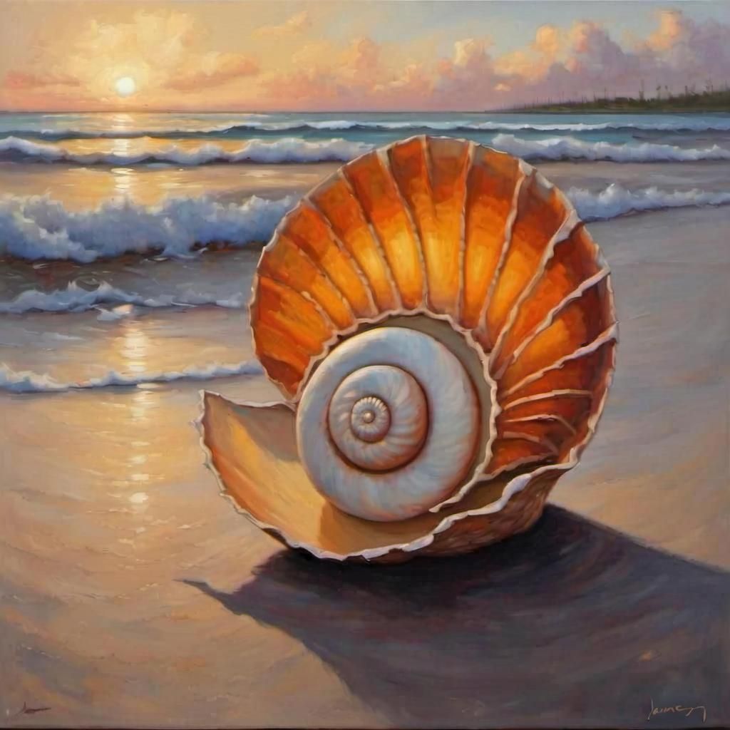 Sunset in a shell - AI Generated Artwork - NightCafe Creator