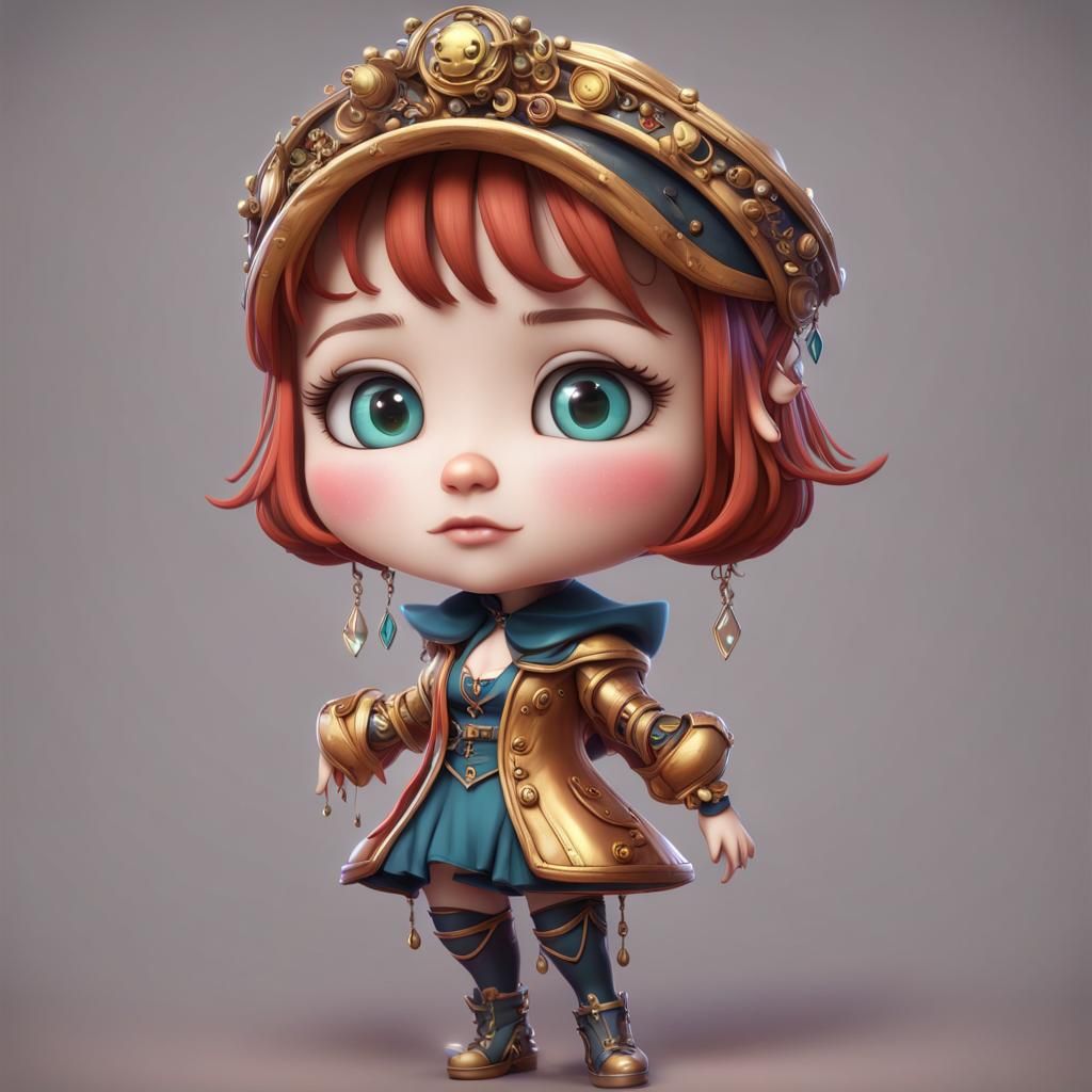 hyperrealistic Suzanne Vega as a cute chibi, full body - AI Generated ...