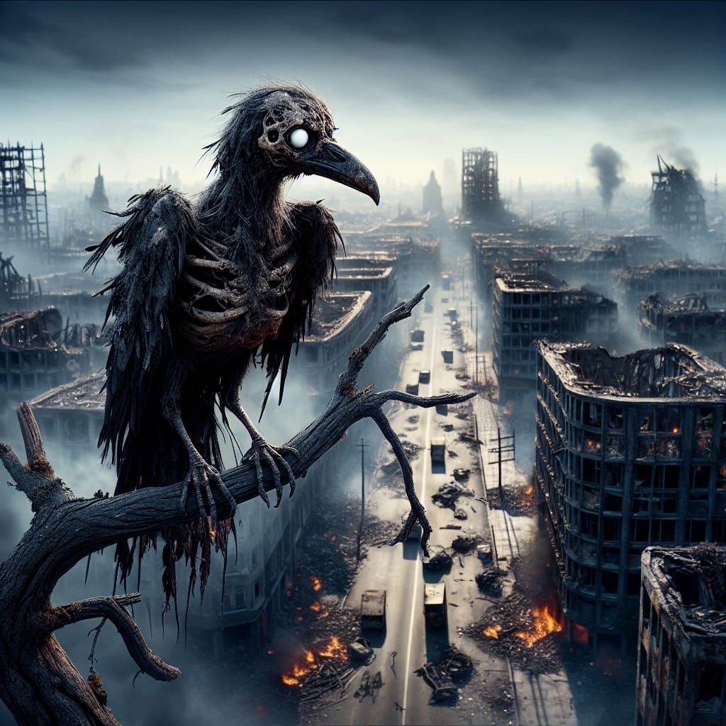 Zombie crow - AI Generated Artwork - NightCafe Creator
