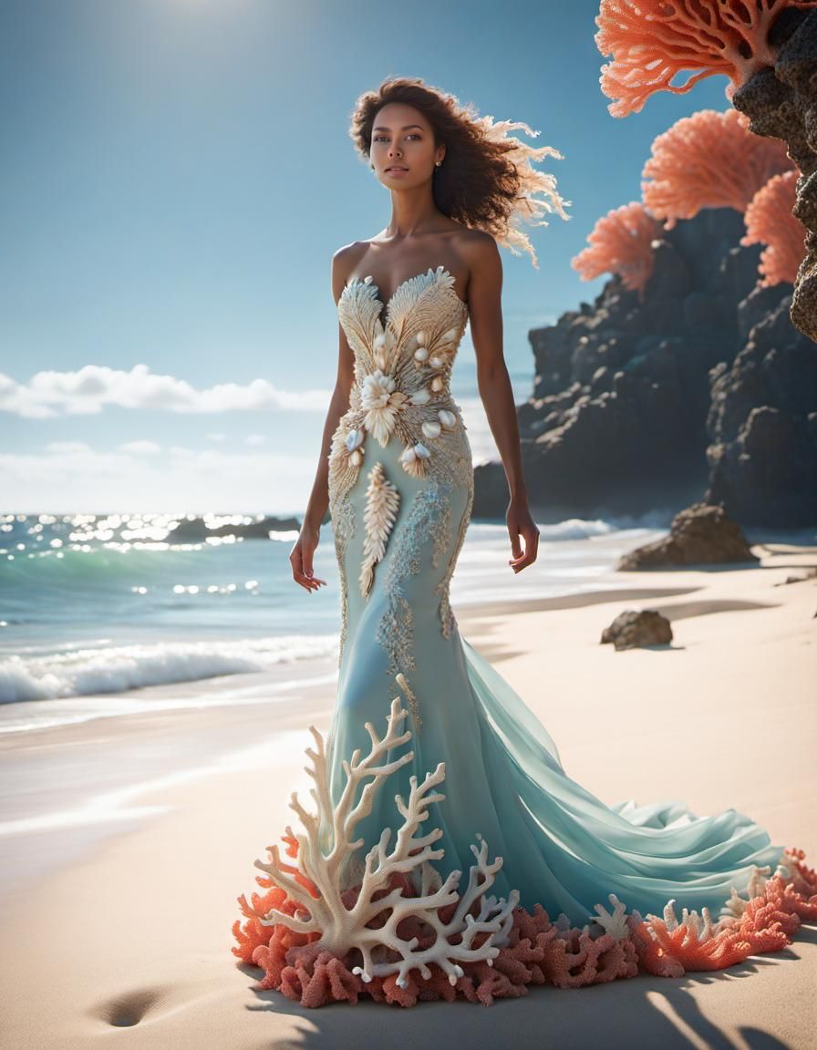 A realisticly looking stunningly beautiful woman on the beach whose ...