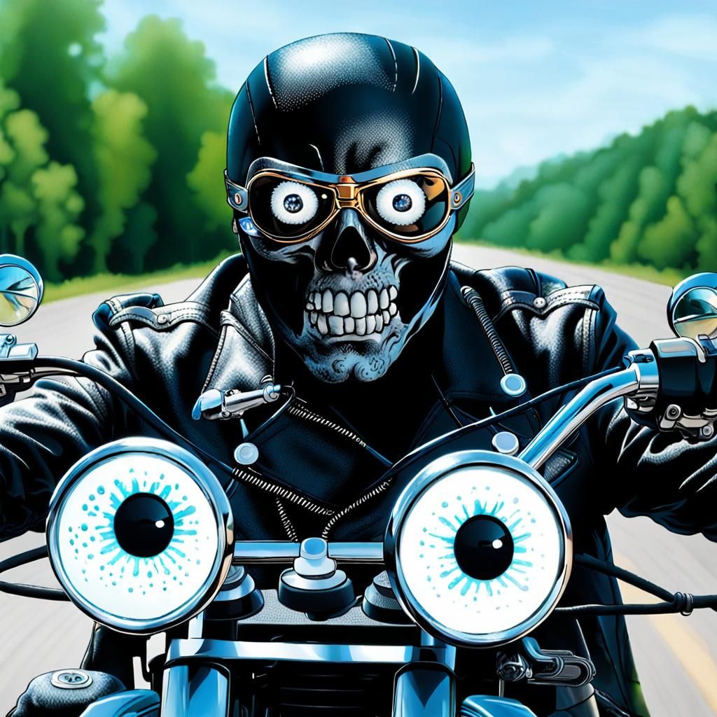 Ghost Rider's day off - AI Generated Artwork - NightCafe Creator