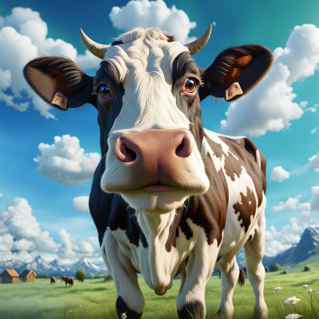 Cartoon Moo - AI Generated Artwork - NightCafe Creator