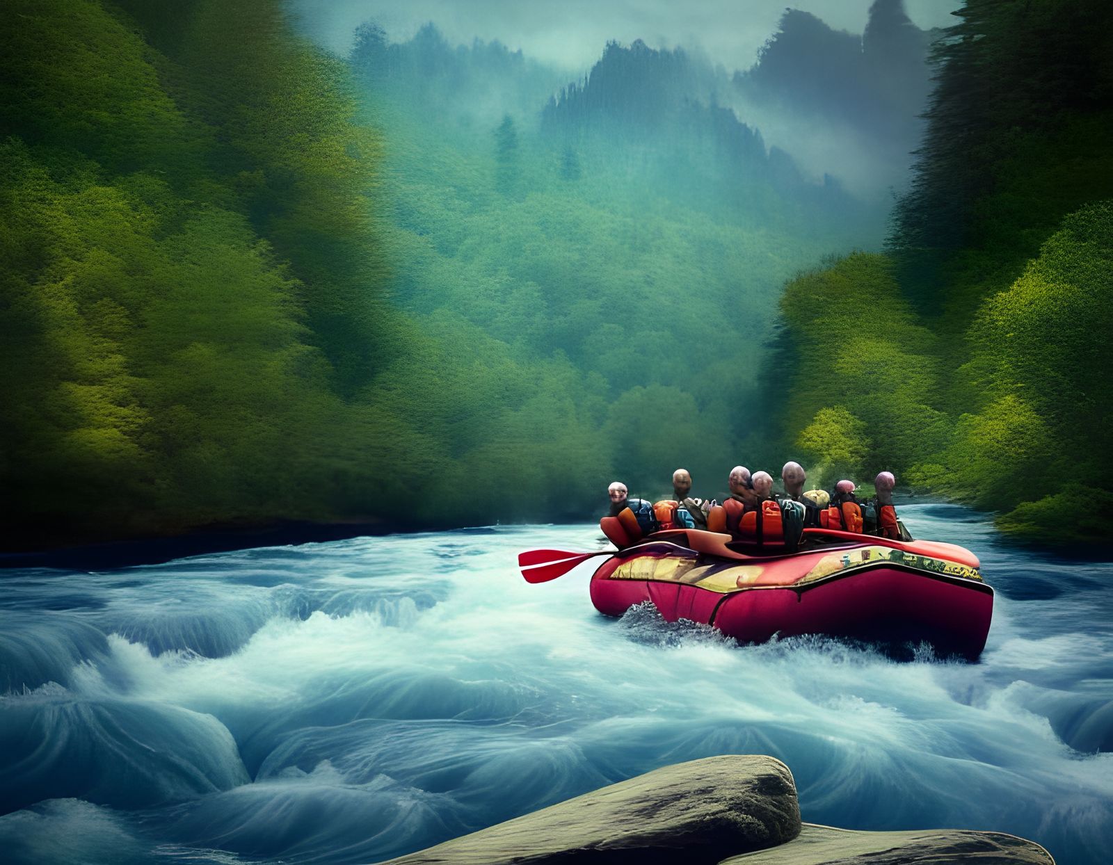 Rafting - AI Generated Artwork - NightCafe Creator