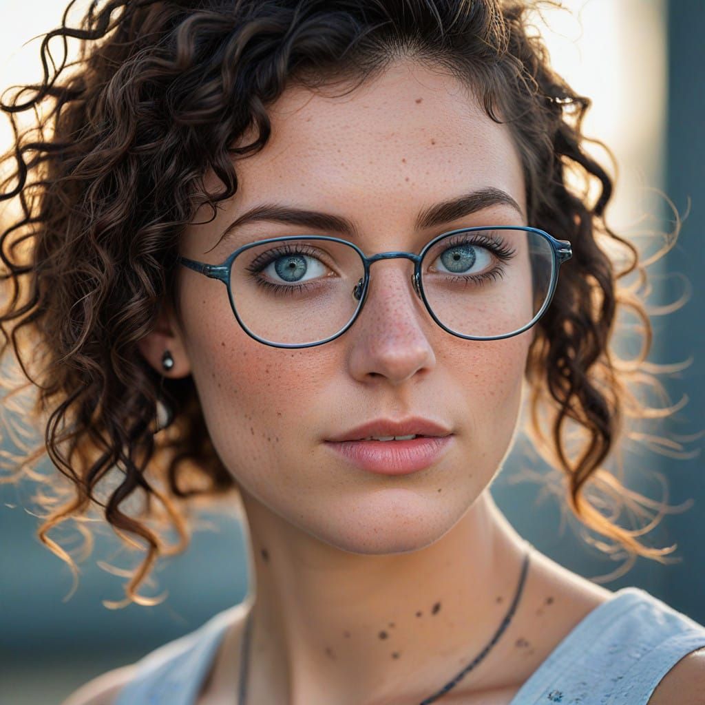 Justice Grady - Vibrant Young Woman in Hyperrealistic Portra...