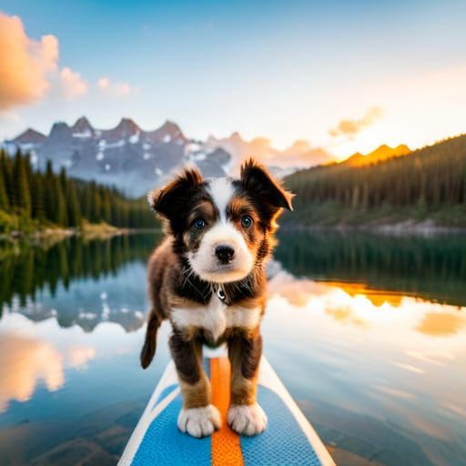 SUP Pup 1 - AI Generated Artwork - NightCafe Creator
