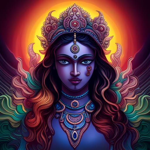 Kali Hindu concept art digital illustration 3D shading elaborate ...