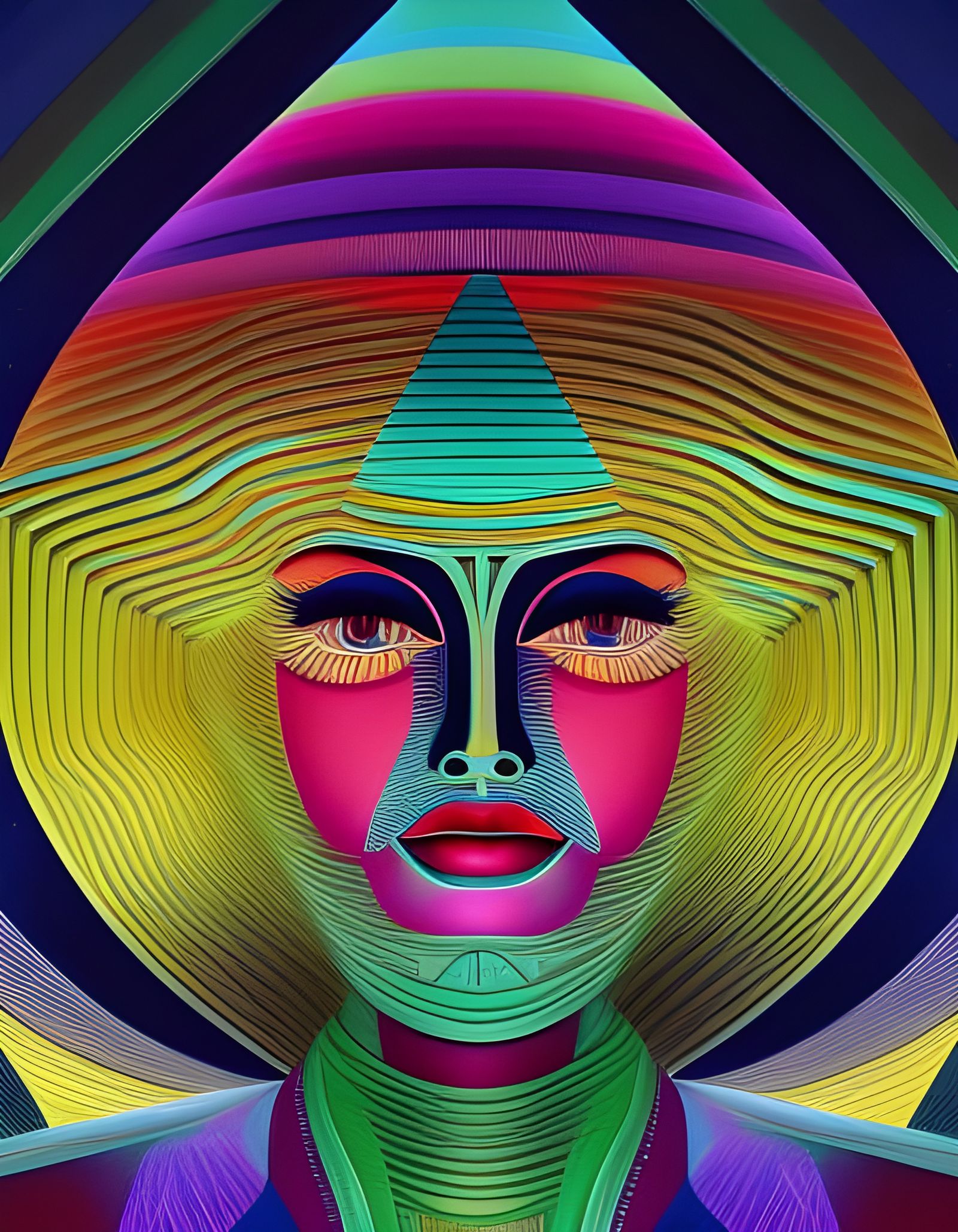 Geometric Alien Woman - AI Generated Artwork - NightCafe Creator