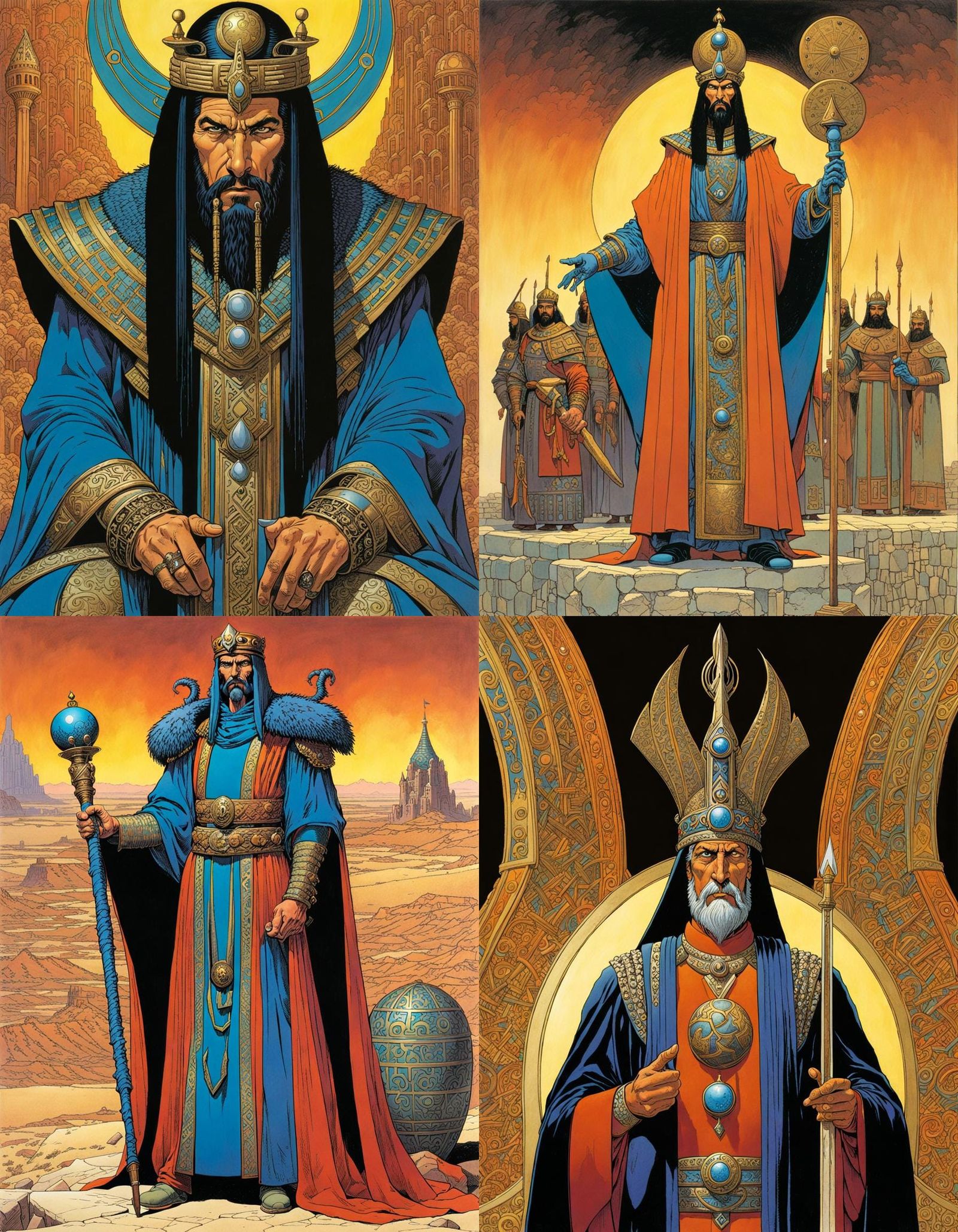 Sorcerer king of Ur Draxa by Moebius - AI Generated Artwork - NightCafe ...