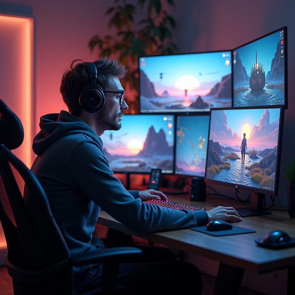 Spy Vision - Digital Artist in a Dark Cyberpunk Lair