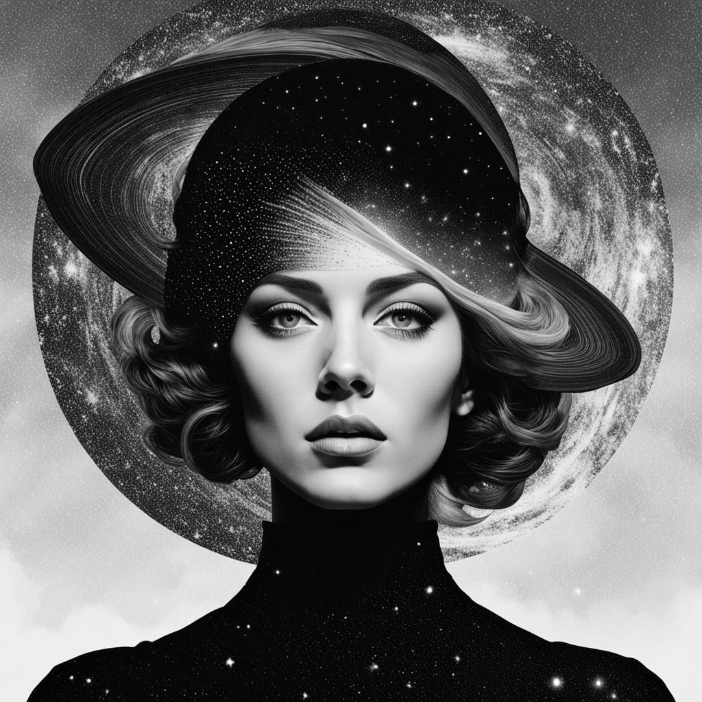 Space Double Exposure Portrait - AI Generated Artwork - NightCafe Creator