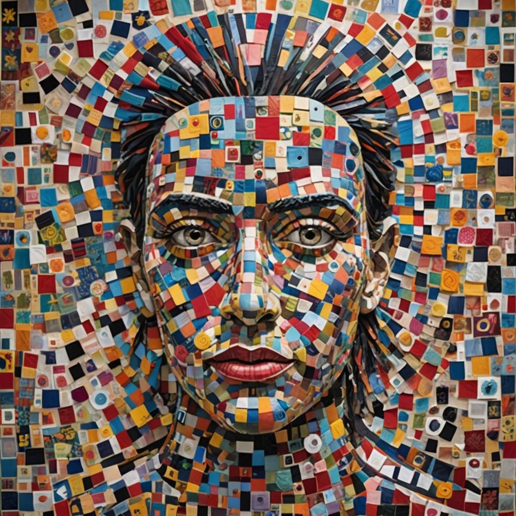 Quilted Face - AI Generated Artwork - NightCafe Creator