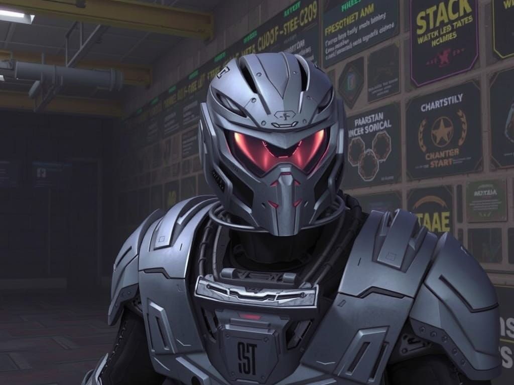 Hive, Soldier in silver mech suit. - Surreal Cyberpunk Soldi...