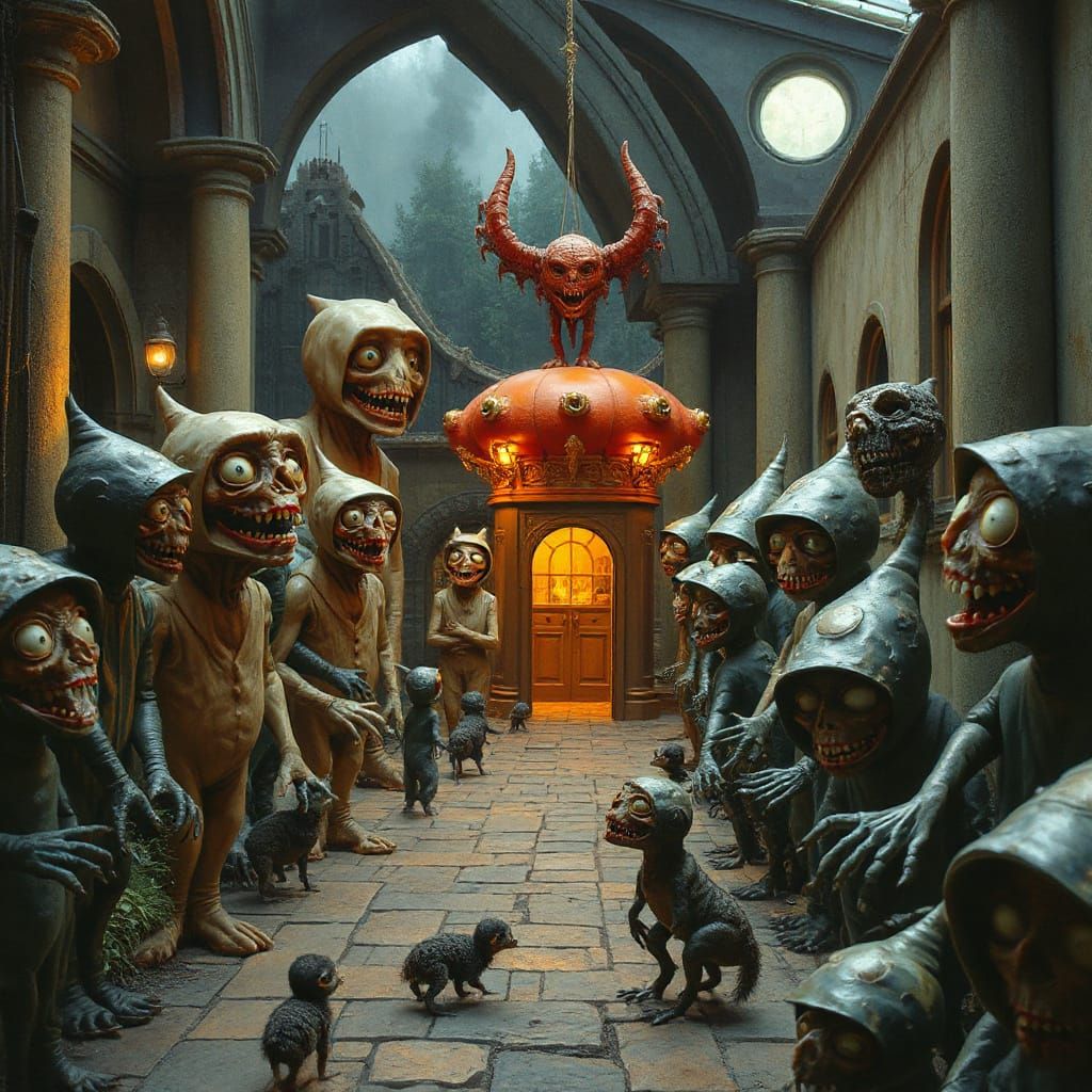 Whimsical Horror in Haunted Wizard of Oz Amusement... - AI Art