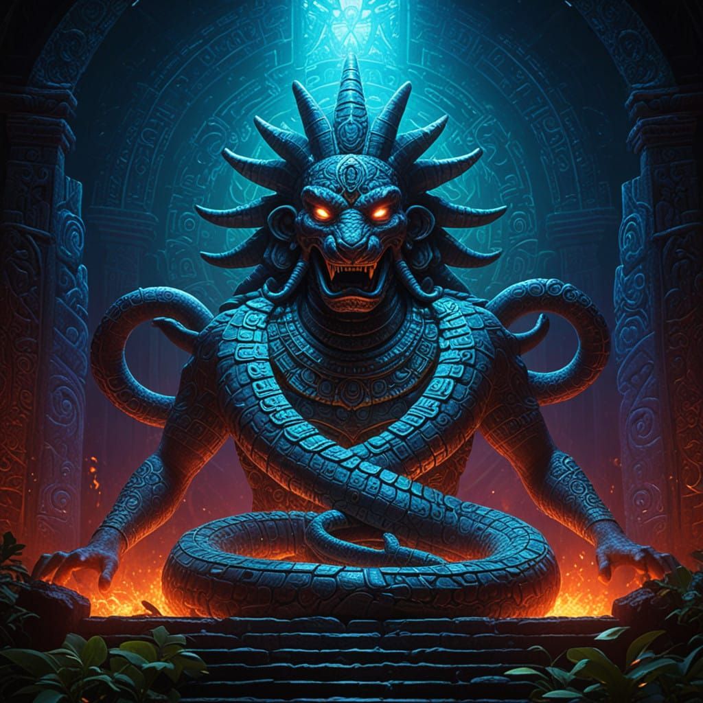 Aztec God of the Serpent - Ancient Aztec Serpent God in Myst...