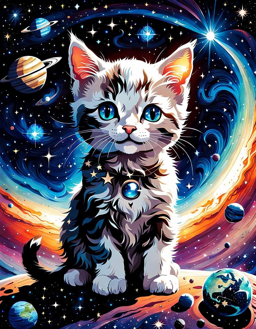 Cosmic Kitten - AI Generated Artwork - NightCafe Creator