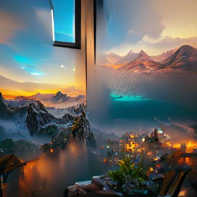 a window with a view - AI Generated Artwork - NightCafe Creator